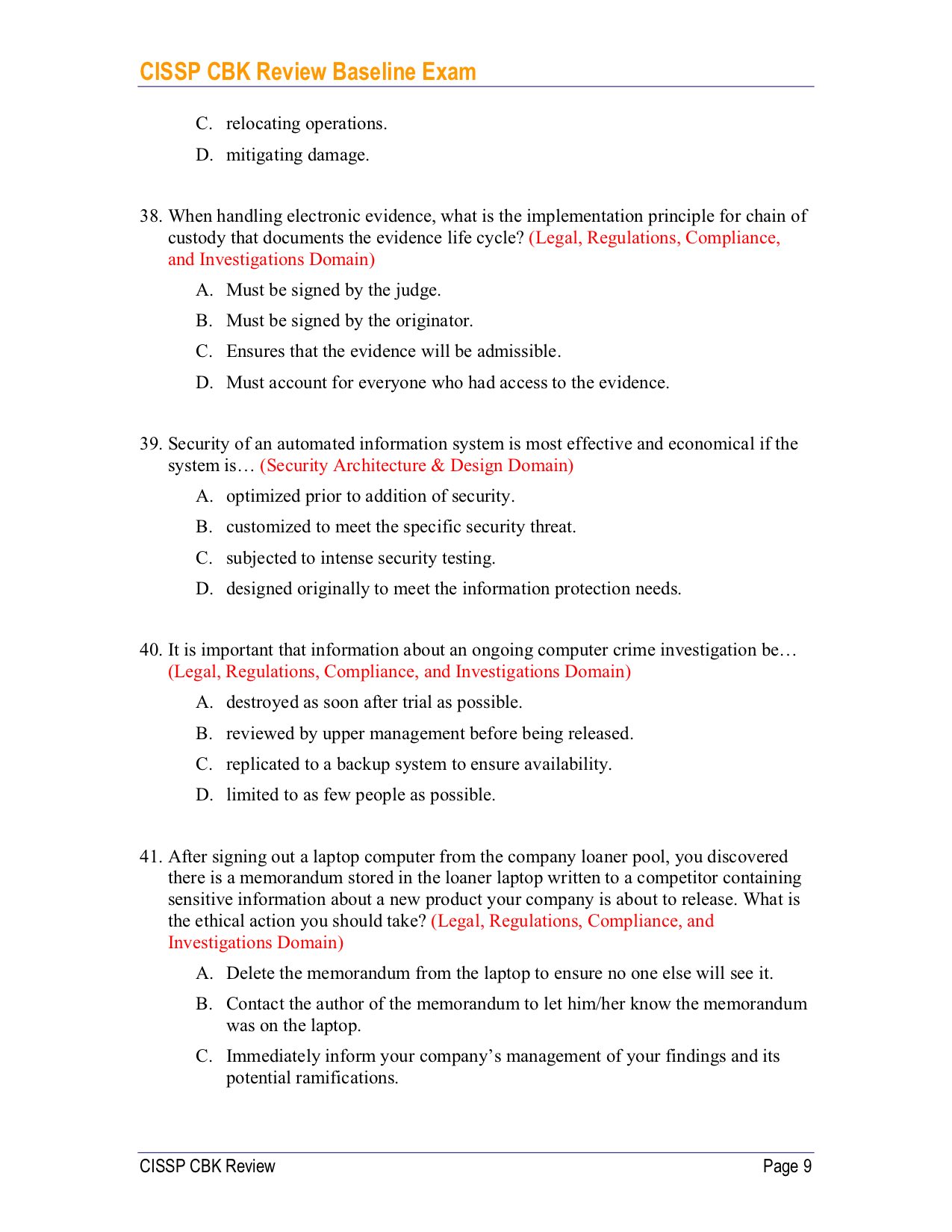 សំណួរសាកល្បងសម្រាប់ប្រឡងយក CISSP – SecuDemy.com